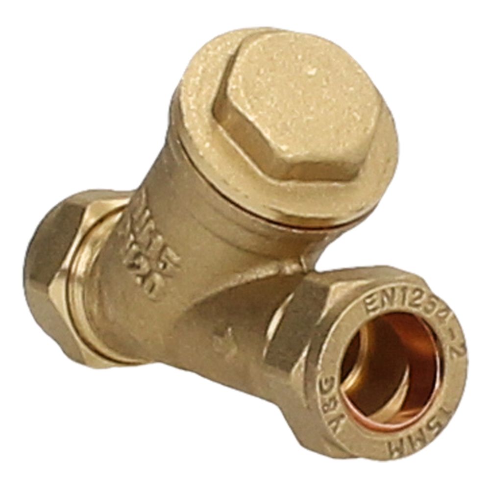 Compression 15mm Brass Y-Filter - APP Plumbing and Heating