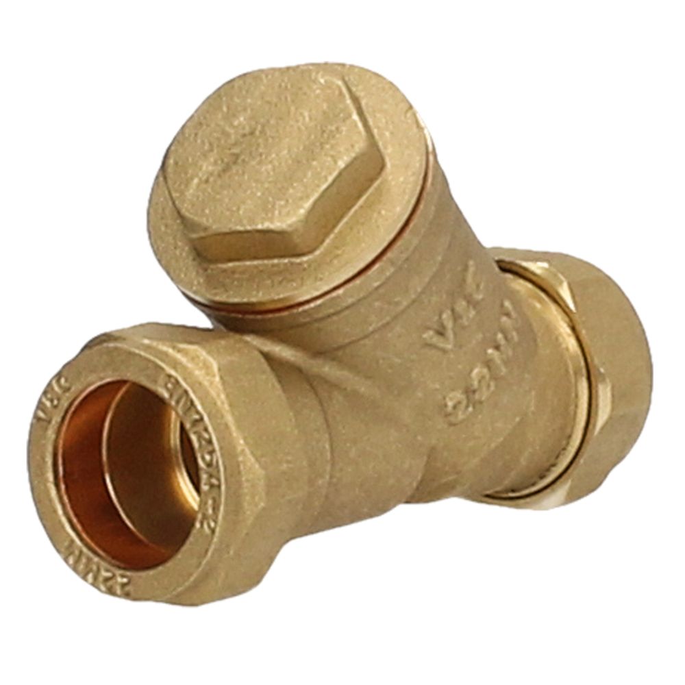 Compression 22mm Brass Y-Filter - APP Plumbing and Heating