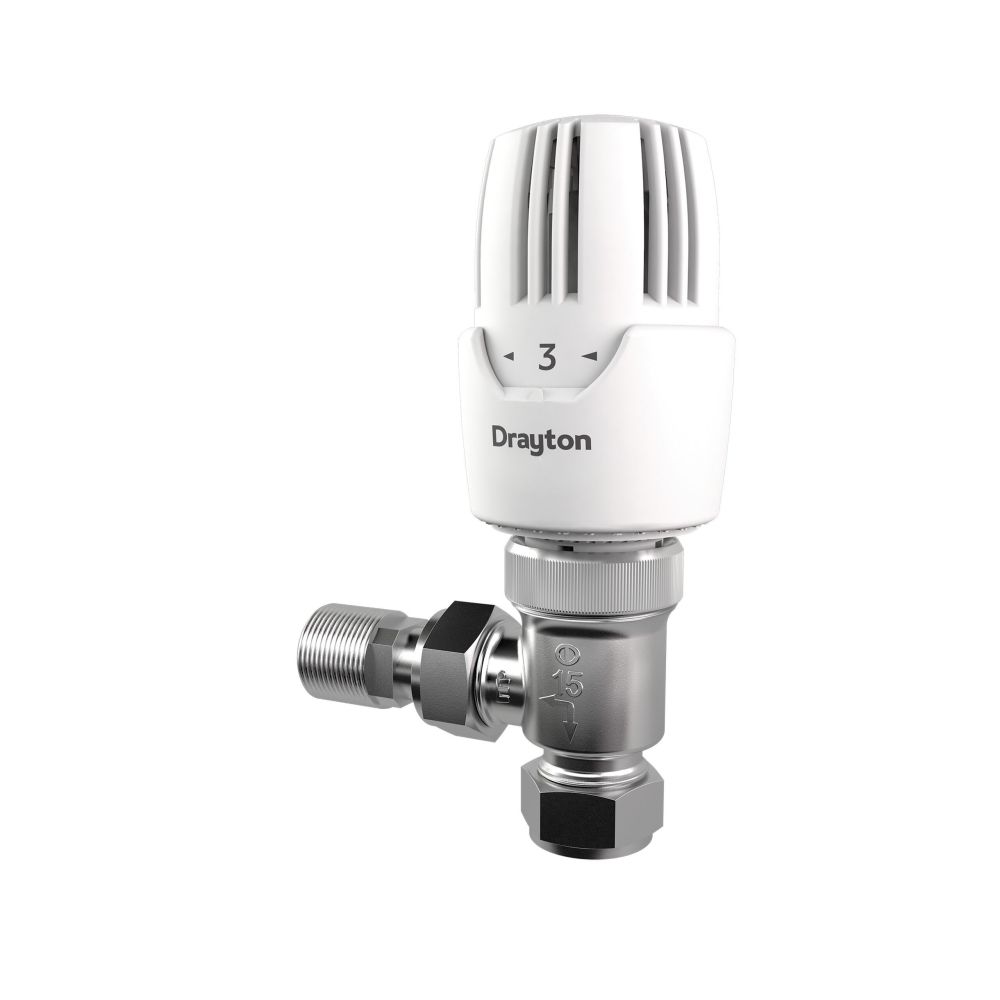 Drayton RT414 15mm White / Chrome Angled TRV With Integral Head - APP ...