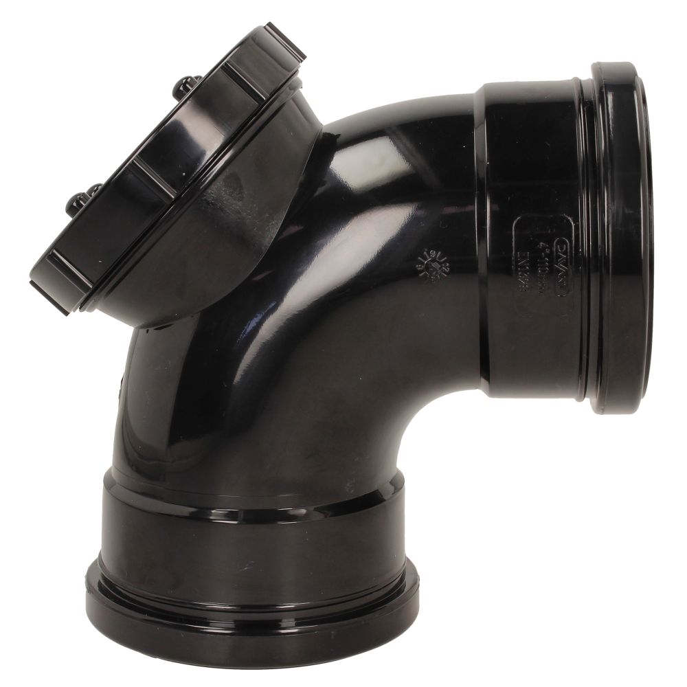Davant 110mm Ring Seal Black Soil 92 Degree Double Socket Access Bend ...