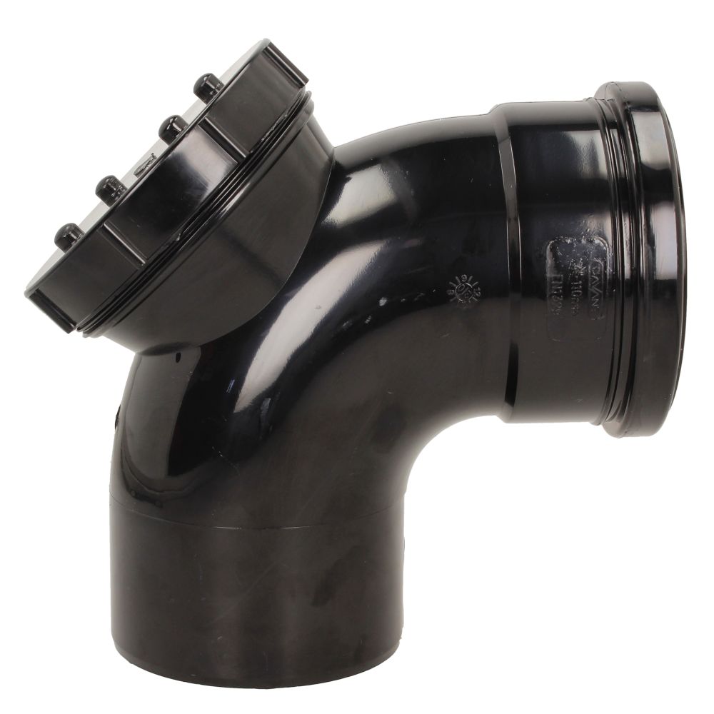 Davant 110mm Ring Seal Black Soil 92 Degree Single Socket Access Bend ...